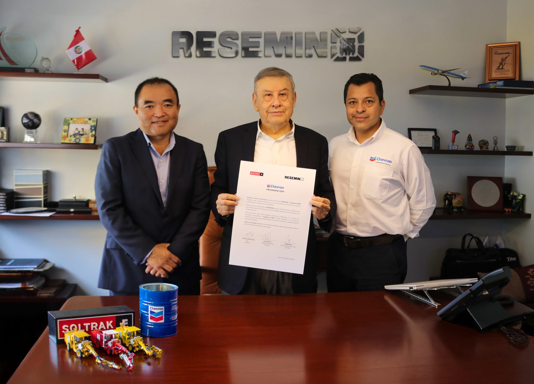 Soltrak y lubricantes Chevron renuevan alianza con Resemin - Energiminas
